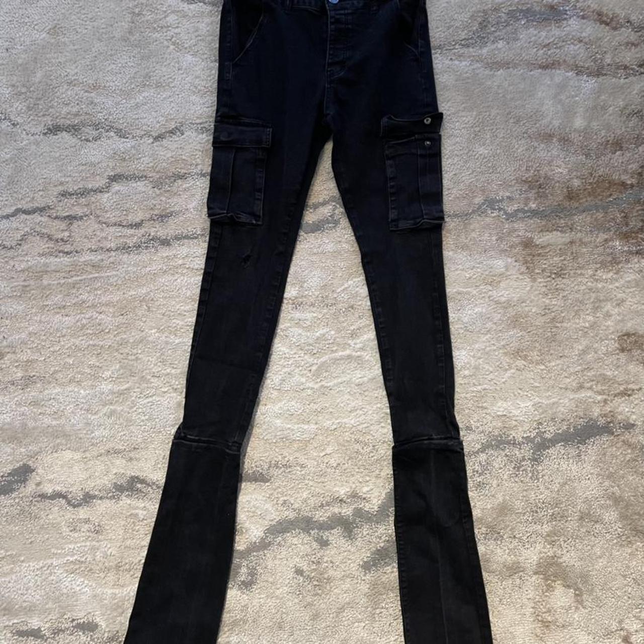 Custom stacked cargo jeans - Depop