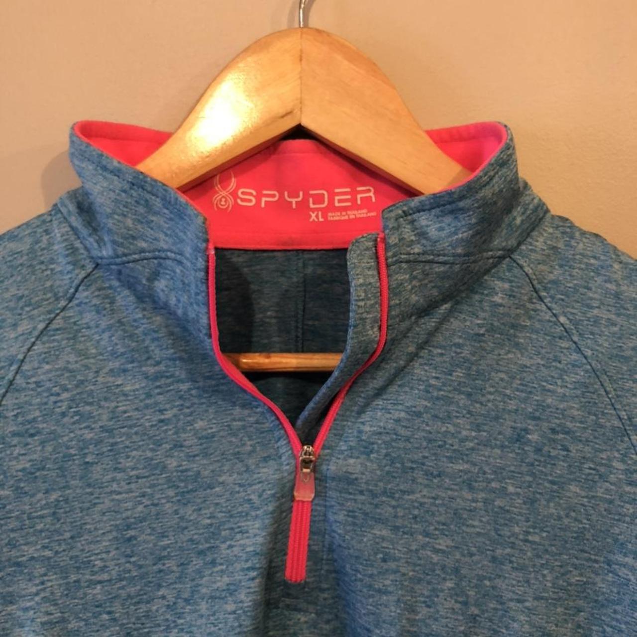 Spyder three quarter zip sweatshirt Light blue and... - Depop