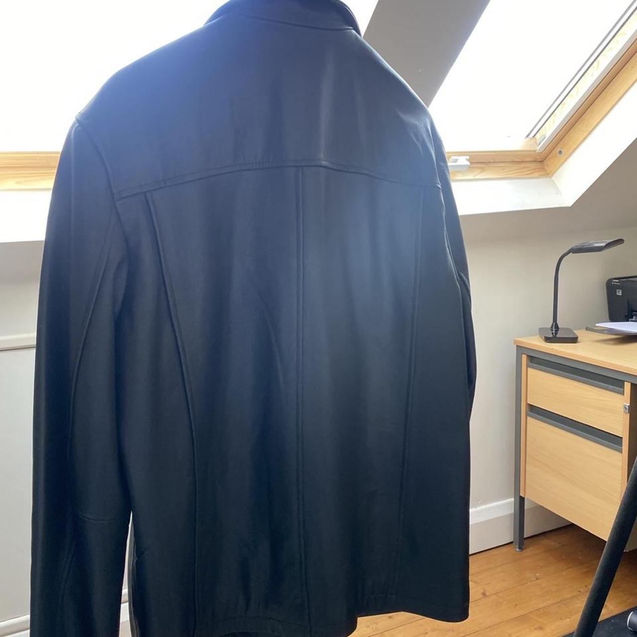 reiss leather jacket mens vintage - Depop