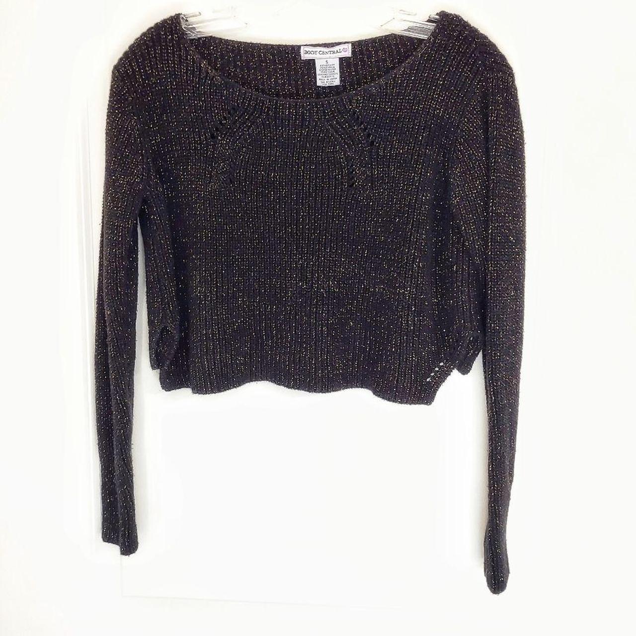 Body Central Women's Gold and Black Cardigan | Depop