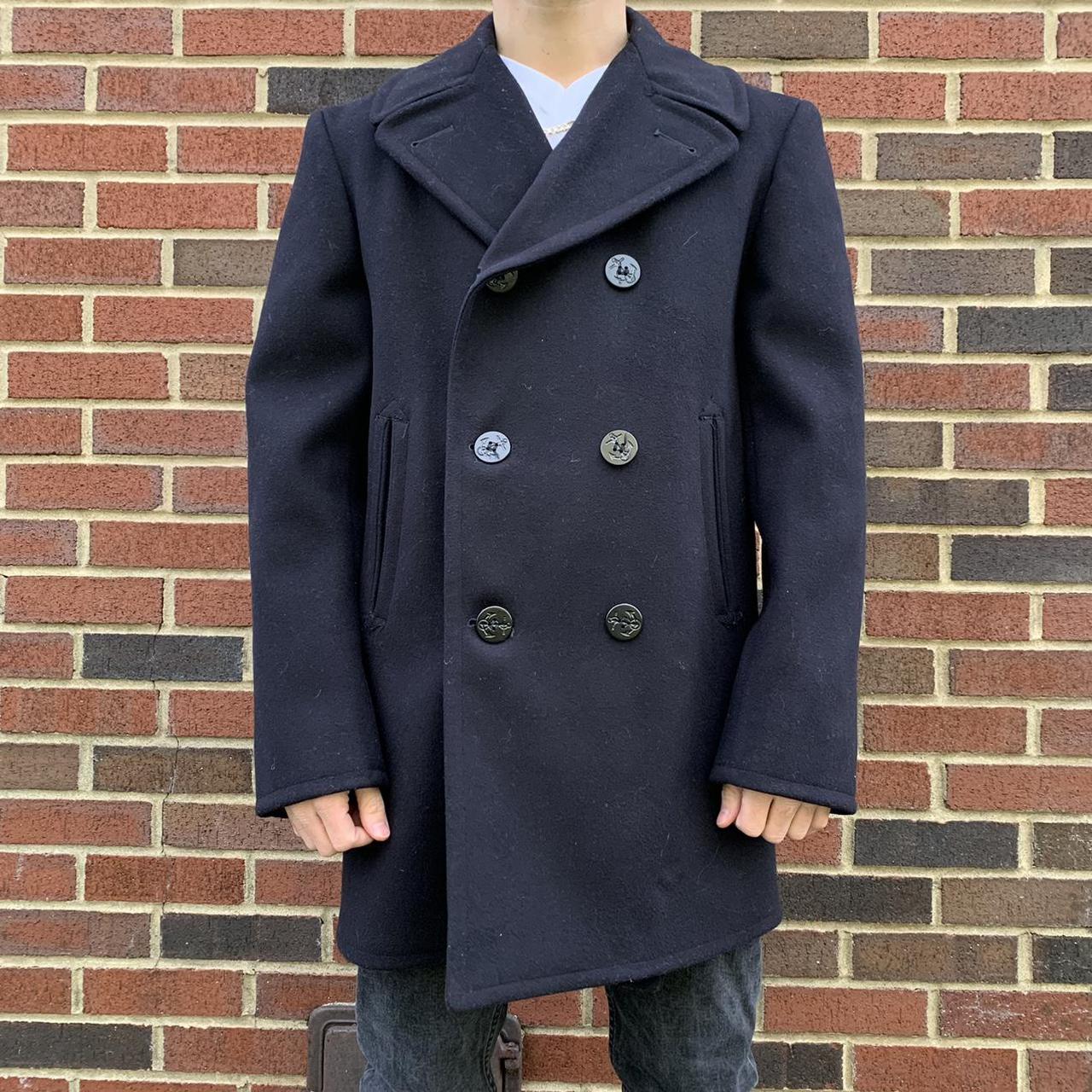 Vintage Wool navy pea coat This coat is in awesome... - Depop
