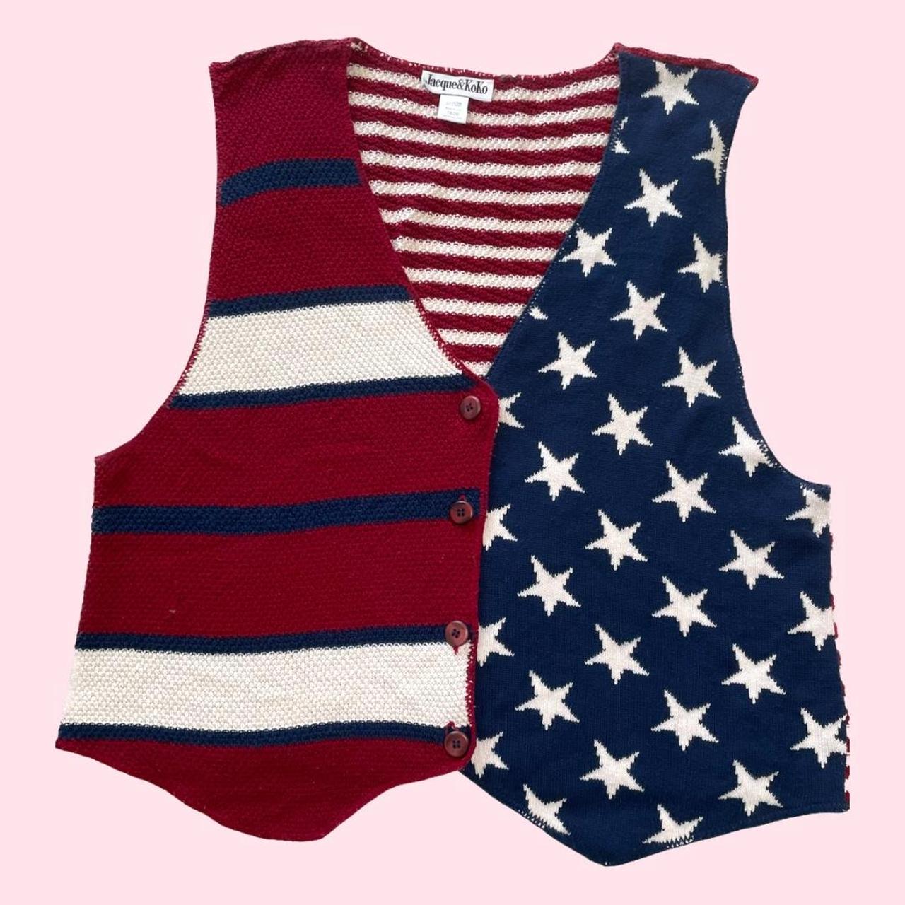 American Flag Knit Sweater Vest 🇺🇸 Feel 🦅patriotic🦅... - Depop