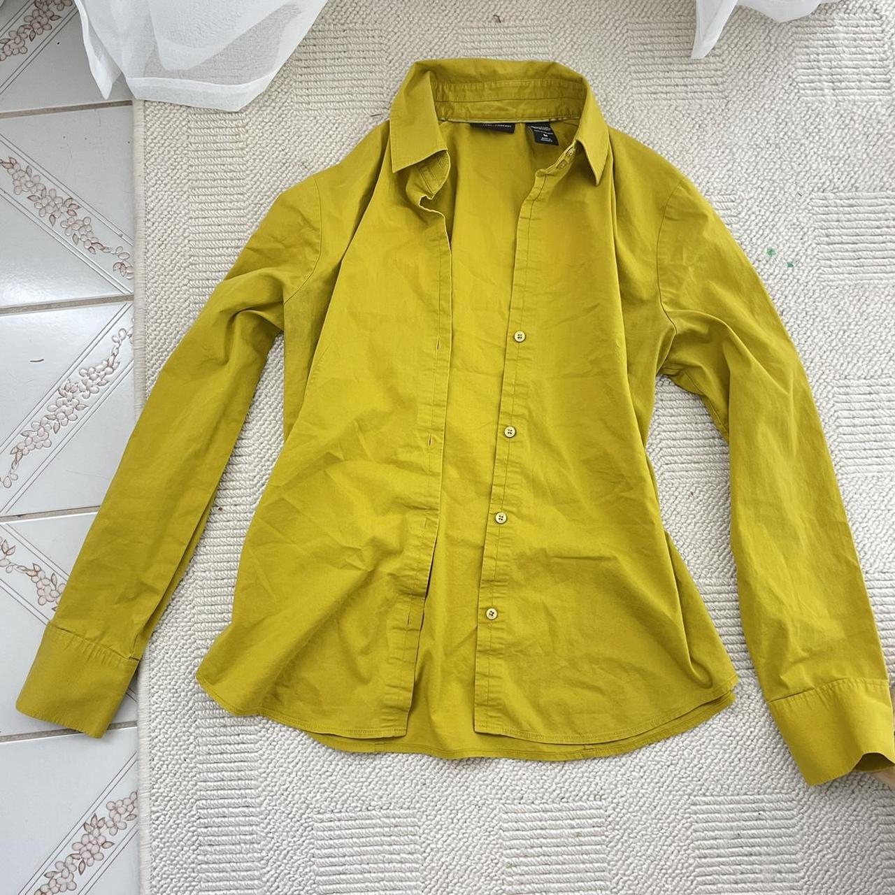 Cute yellow button up top from New York and company... - Depop