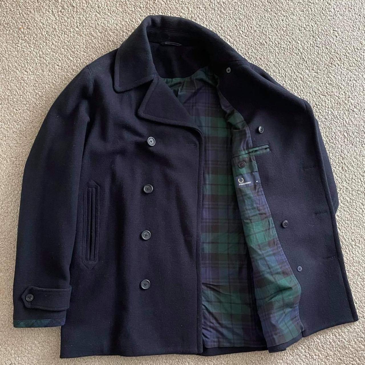 Fred Perry wool peacoat -medium #fredperry #peacoat... - Depop