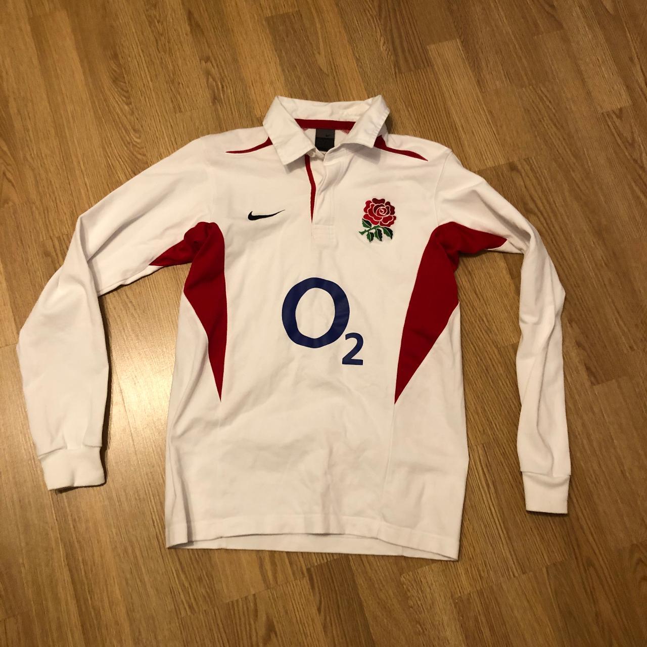 Vintage England Rugby Nike Home Shirt Longsleeve... - Depop