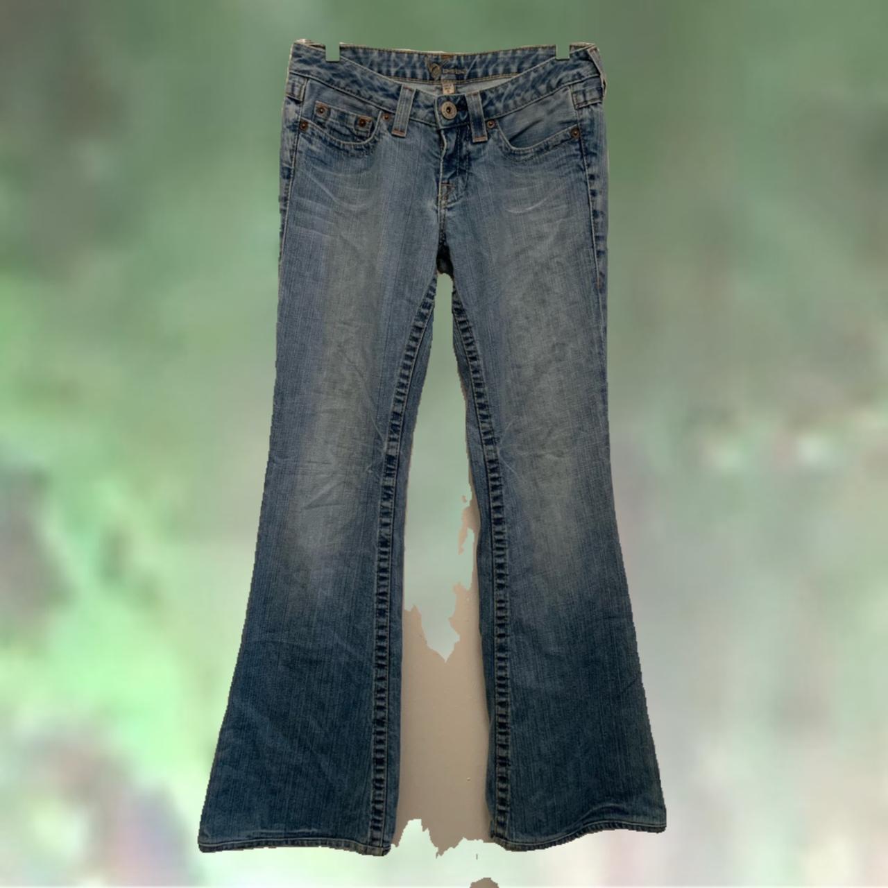 Low rise Bebe flare jeans in light wash. Featuring... - Depop