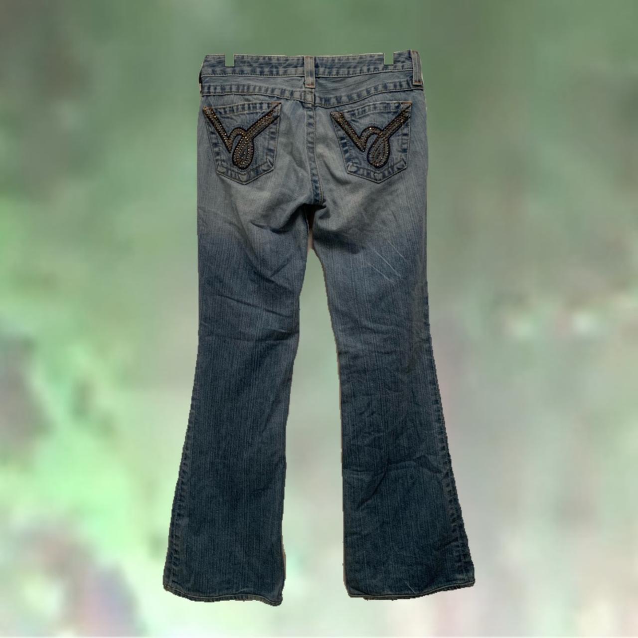 Low rise Bebe flare jeans in light wash. Featuring... - Depop