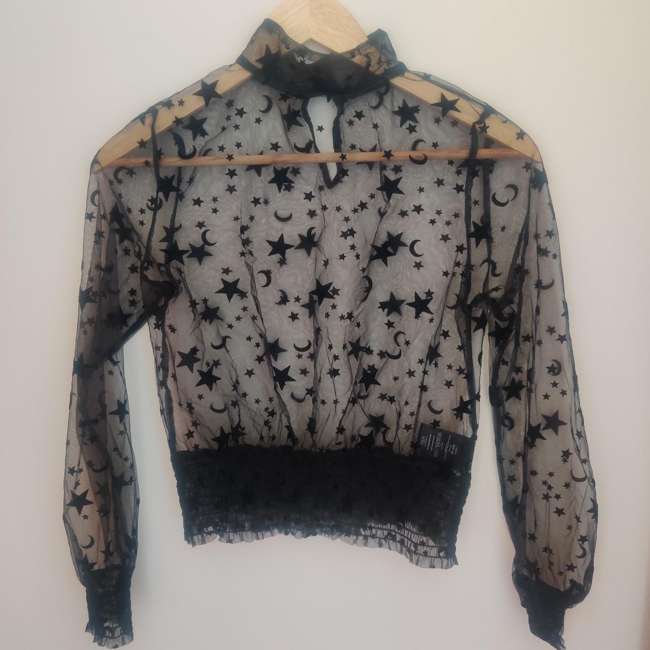 Sheer moon and stars top from Disturbia. Open to... - Depop