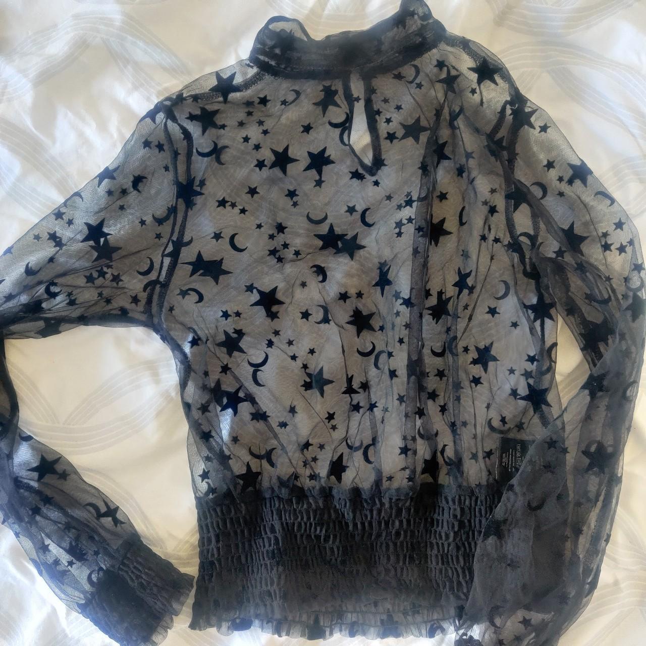 Sheer moon and stars top from Disturbia. Open to... - Depop