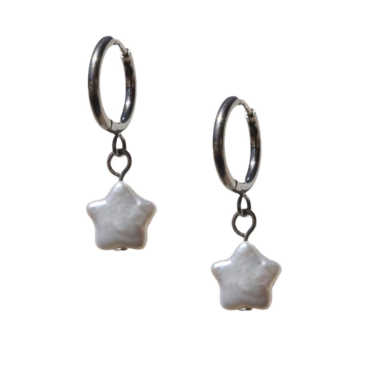 Freshwater Star Pearl Hoops!☁️ All Hoops are 100%... - Depop