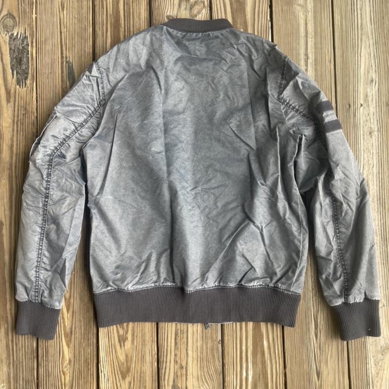 American Rag Cie Women's Navy and Grey Jacket | Depop