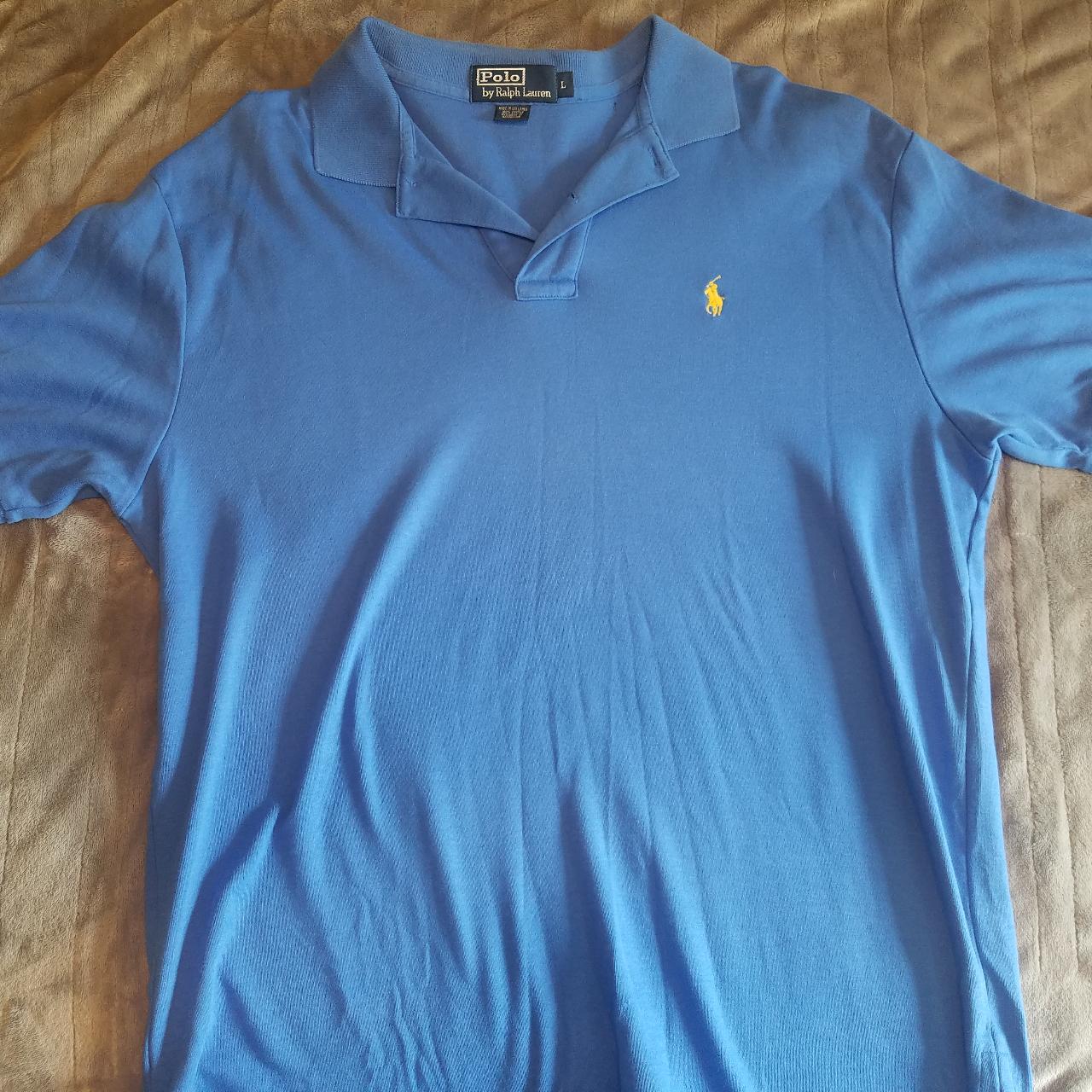 Polo Ralph Lauren polo shirt bright blue Size... - Depop