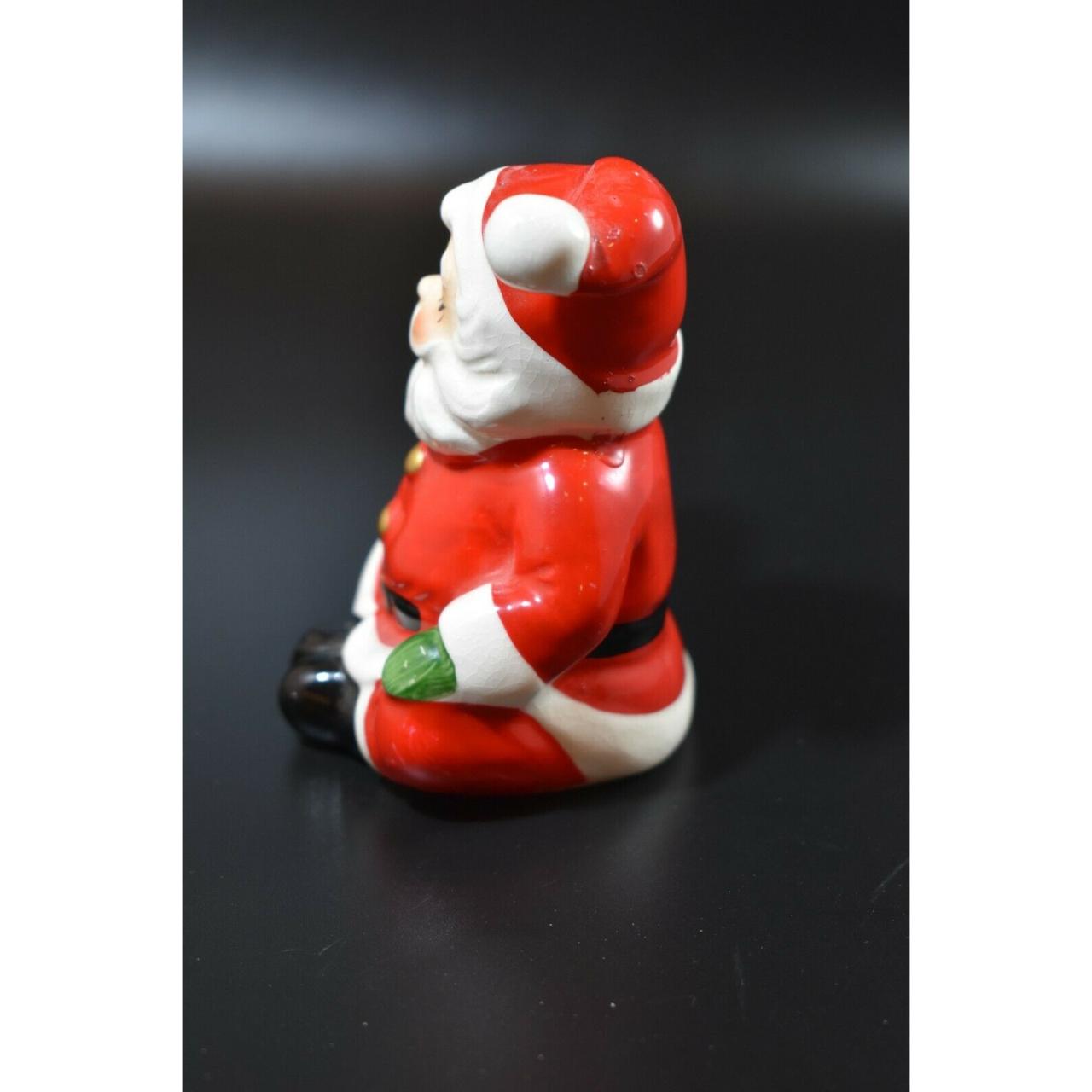 Vintage Napco Christmas Sitting Santa Figure Holding... - Depop