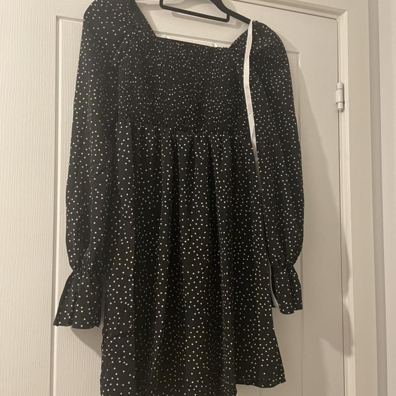 MISSGUIDED BRAND NEW WITH TAGS BLACK POLKA DOT TEA... - Depop