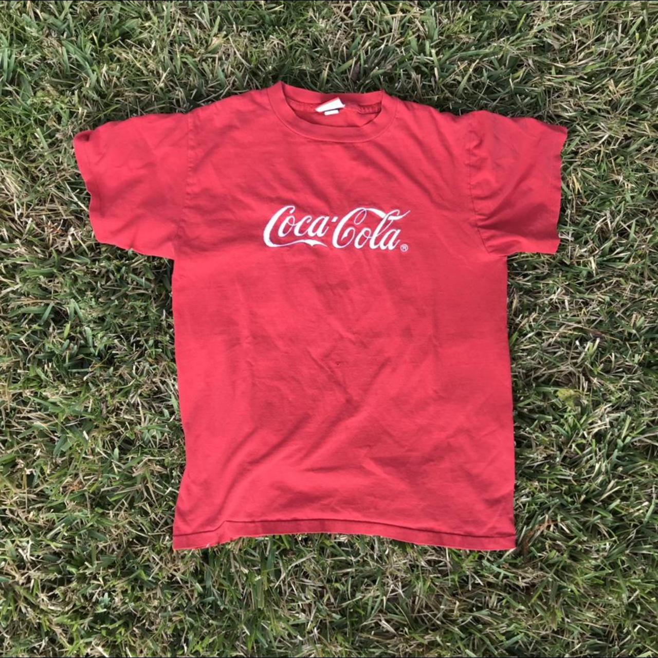 -90s Coke Cola Vintage Red Shirt -condition:8/10... - Depop