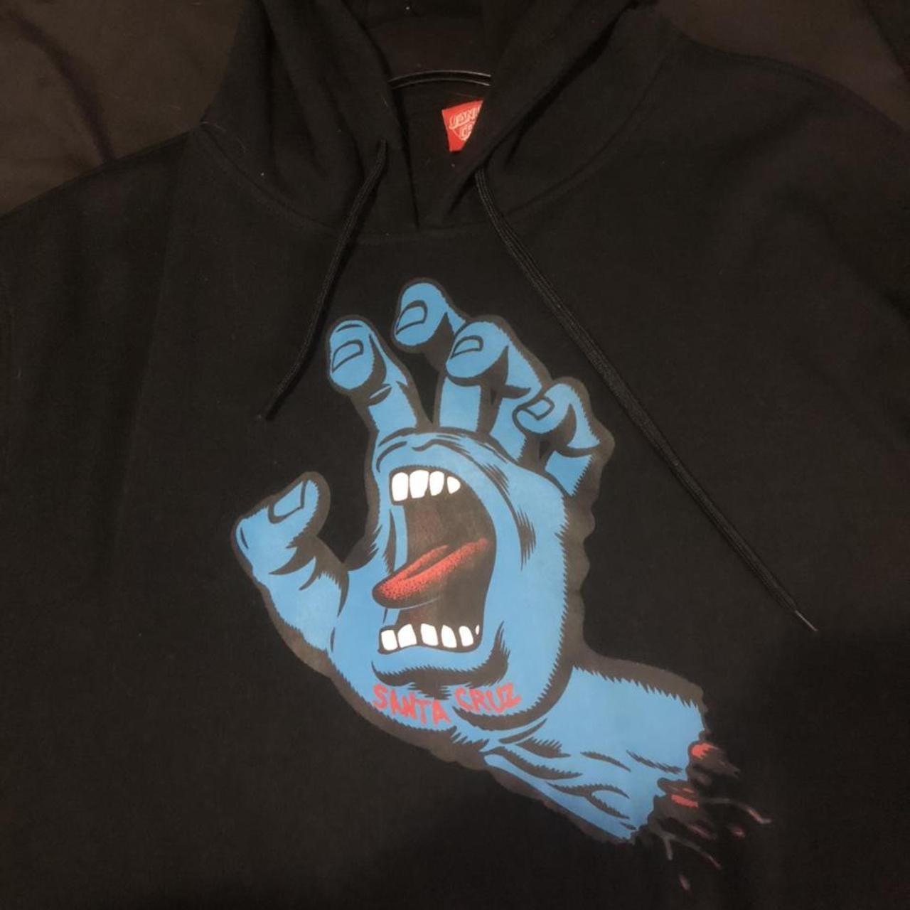 Santa Cruz Blue Hand Hoodie Size L Condition... - Depop