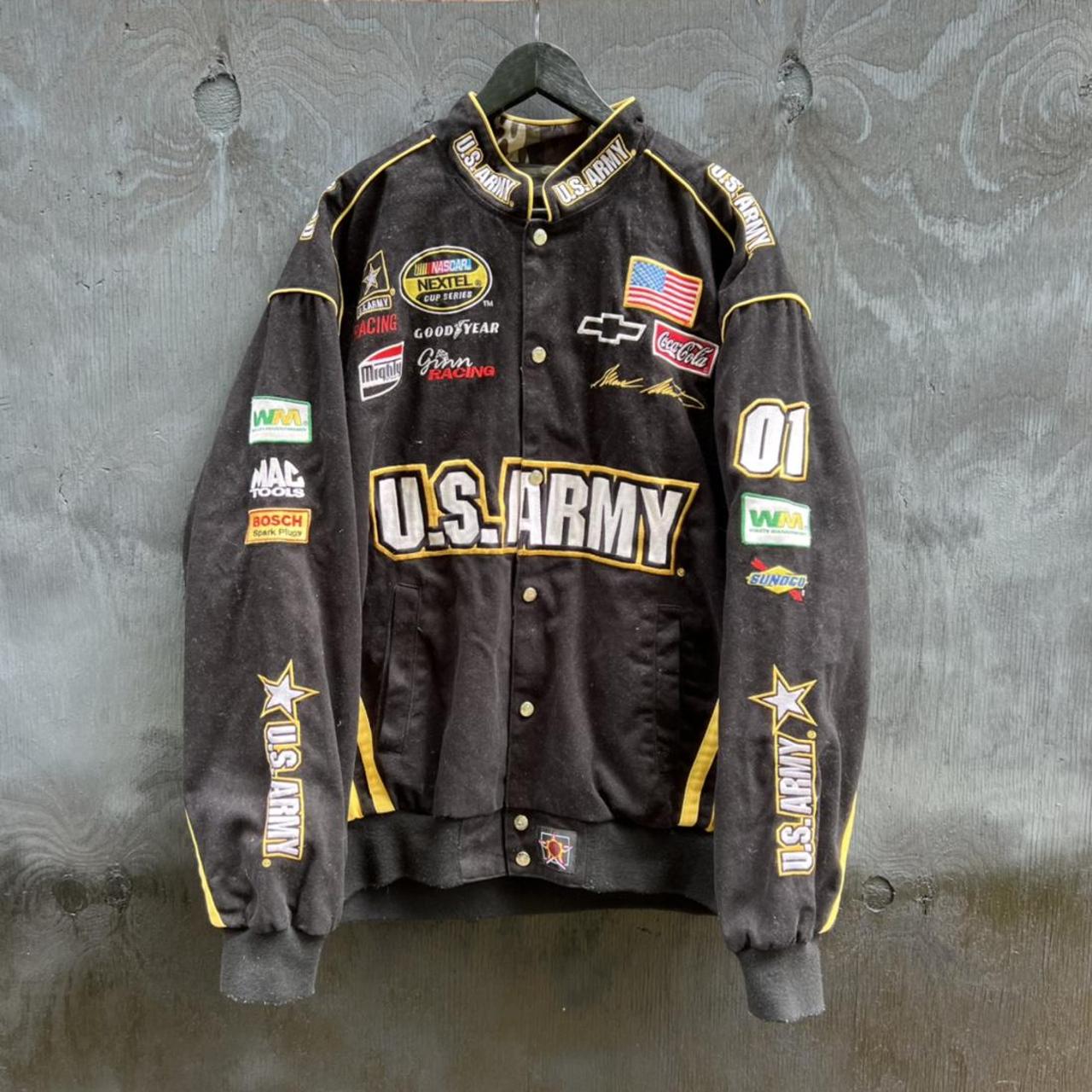 Vintage NASCAR Racing Jacket Mark Martin US Army... - Depop