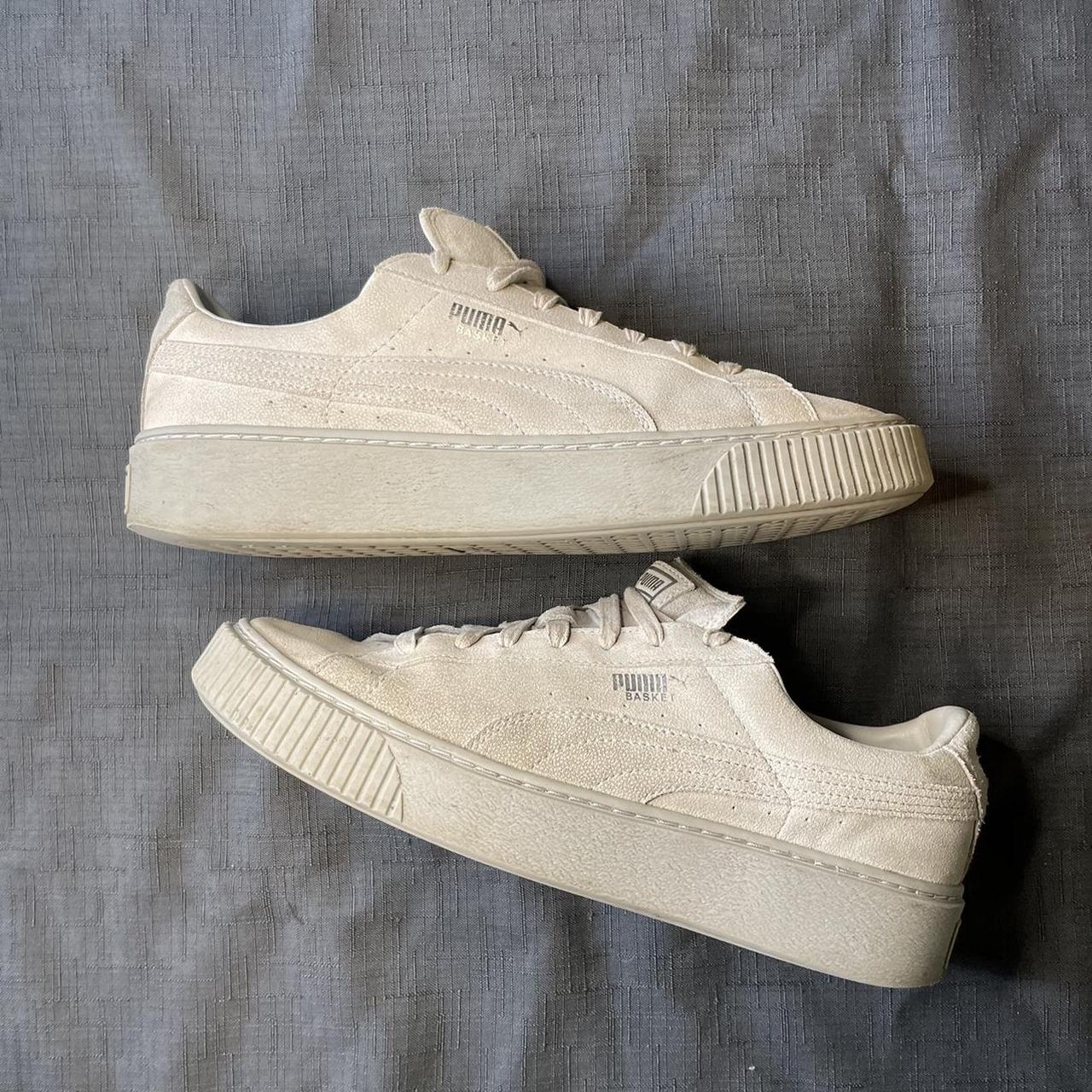 PUMA DOUBLE SOLE TRAINERS SIZE 8 Grey with... - Depop