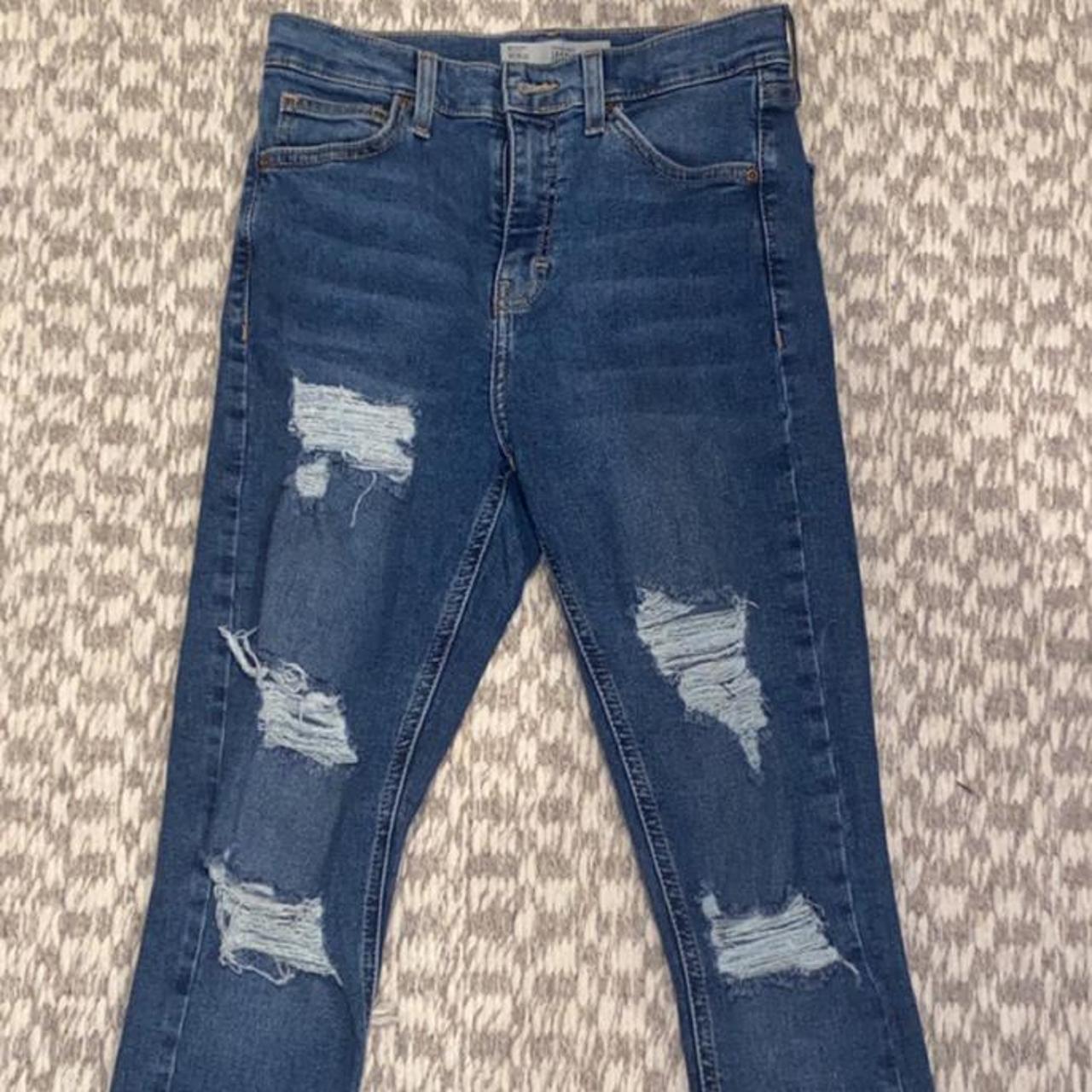 Topshop ripped jeans☄️Basically brand new, super cute... - Depop