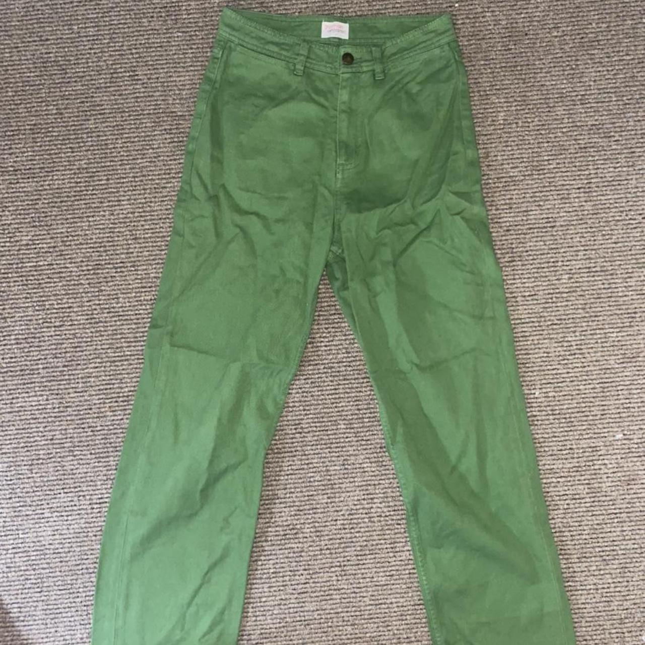 Gorman Organic size 8 green straight leg jeans... - Depop