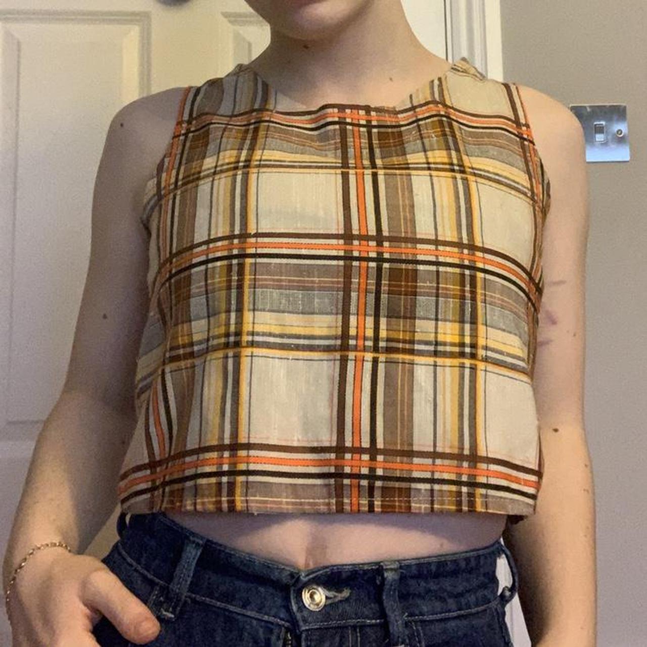 Vintage 60s style tartan top. Great for layering... - Depop