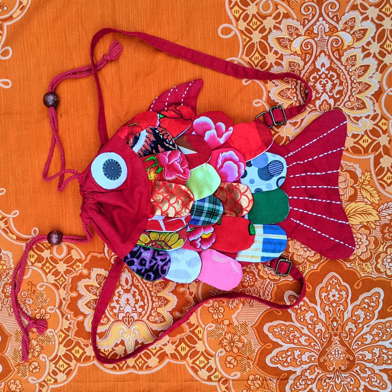 Super cute little fishy backpack Handmade fabric... - Depop
