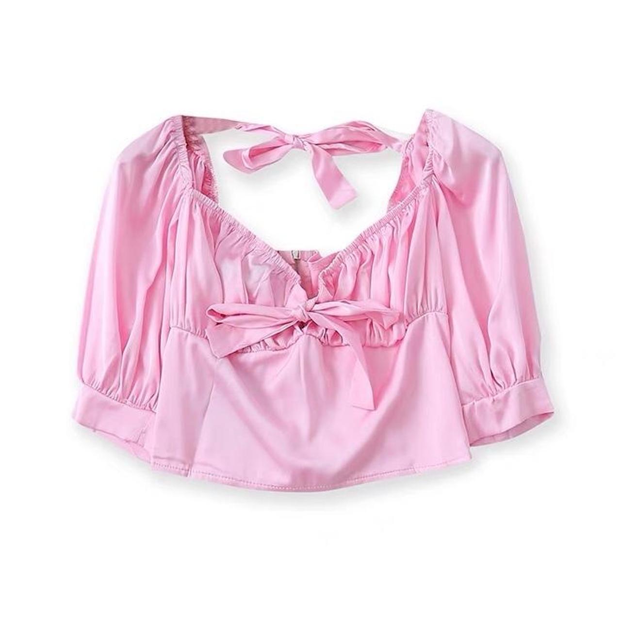 Pink crop top Brand new #trendy #kawaii #cute... - Depop