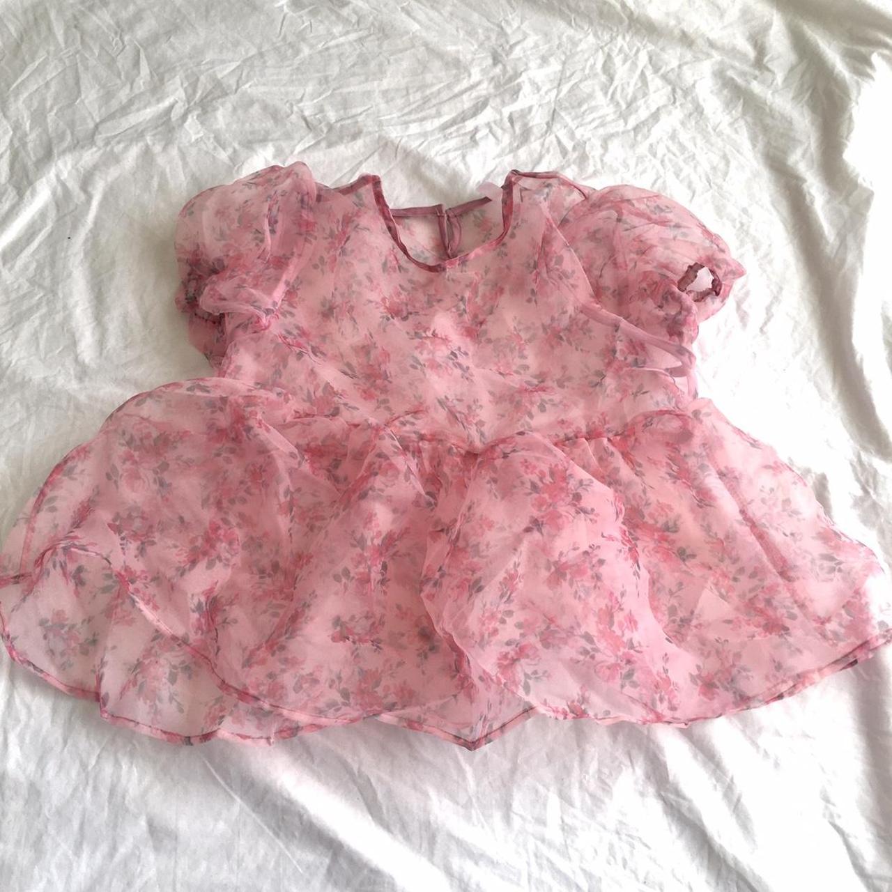 Floral Organza Crop Top Brand New Trendy Kawaii Depop