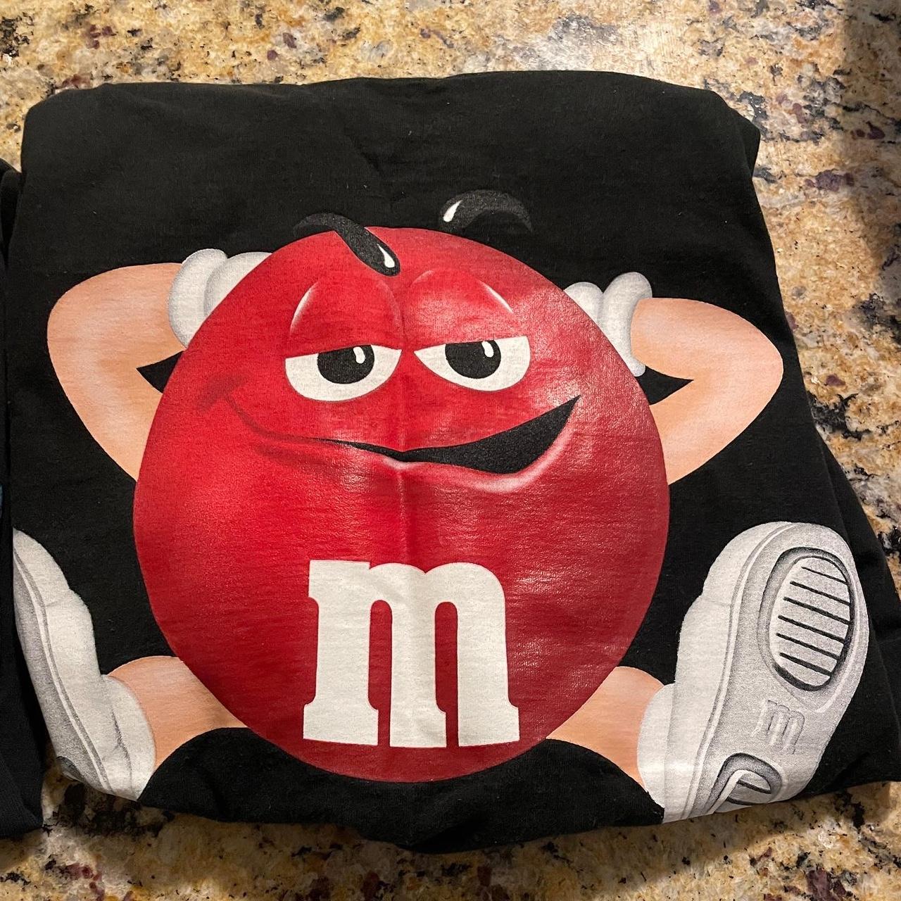 Relaxing red M&M shirt front and back fits like a 2x - Depop
