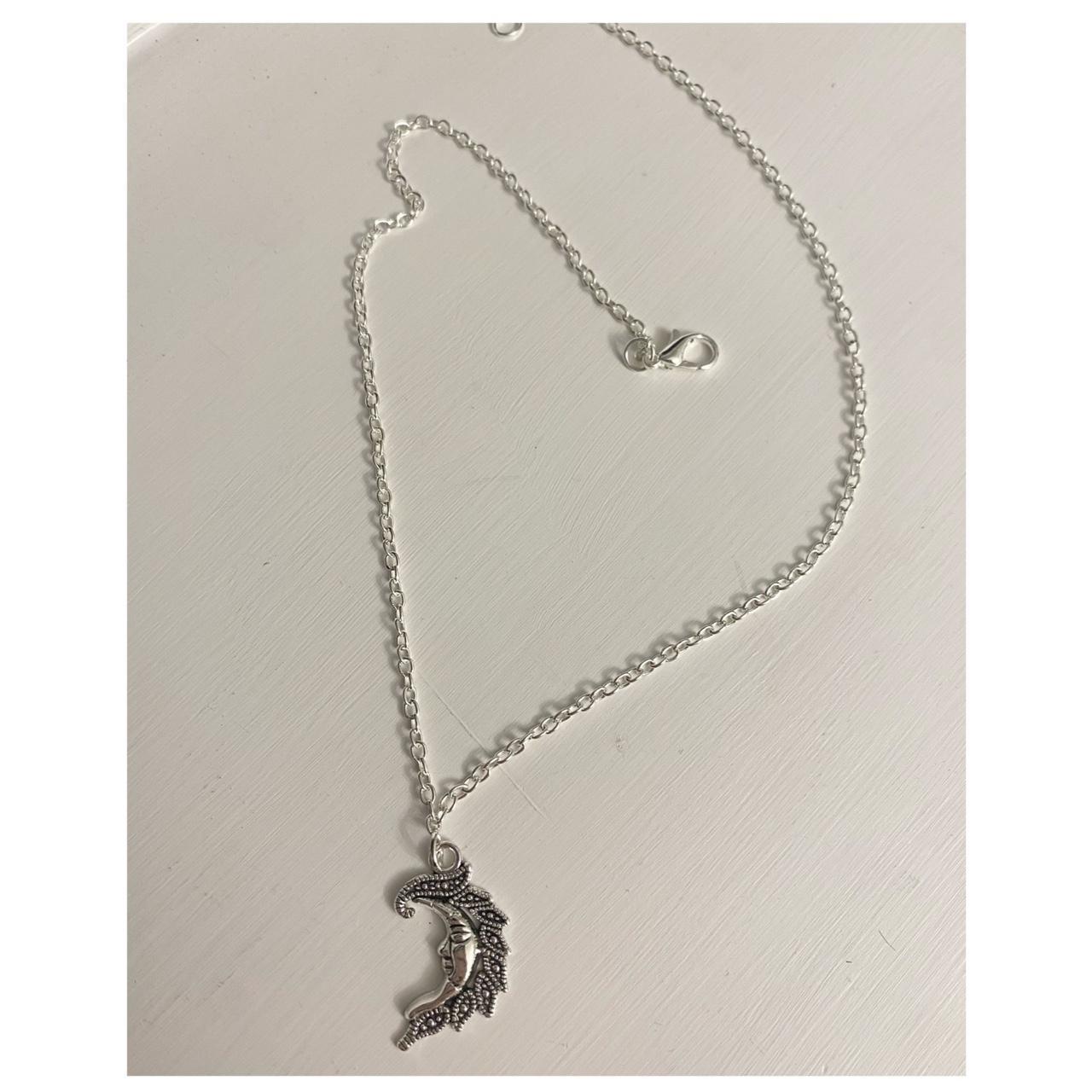 15” silver chain moon necklace 🌙. Handmade by me🤍... - Depop