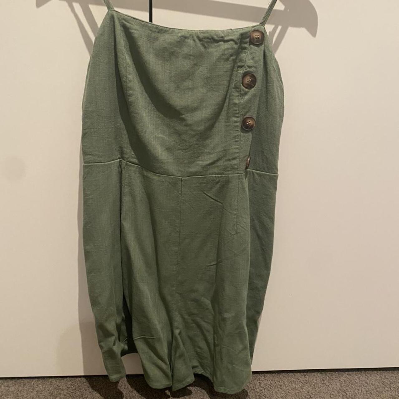 Dotti Playsuit - khaki green - brown/black... - Depop