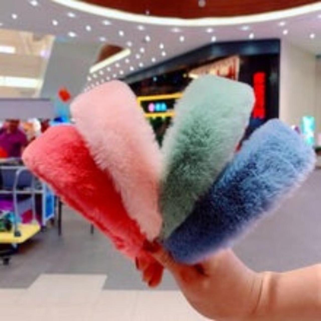 PINK Retro Faux Rabbit Fur Solid Color Warm Fuzzy... - Depop