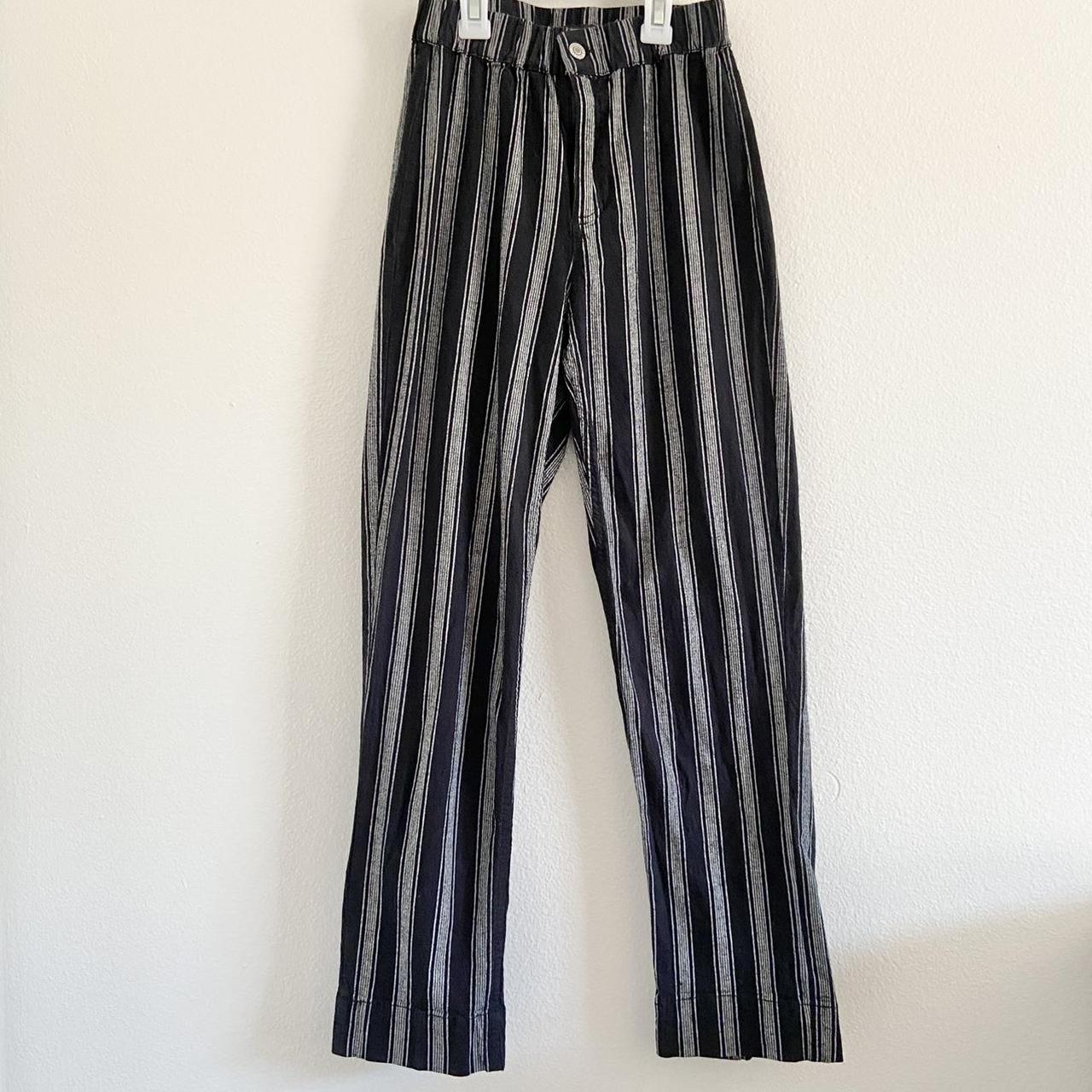 Brandy Melville Sami black and white striped pants,... - Depop