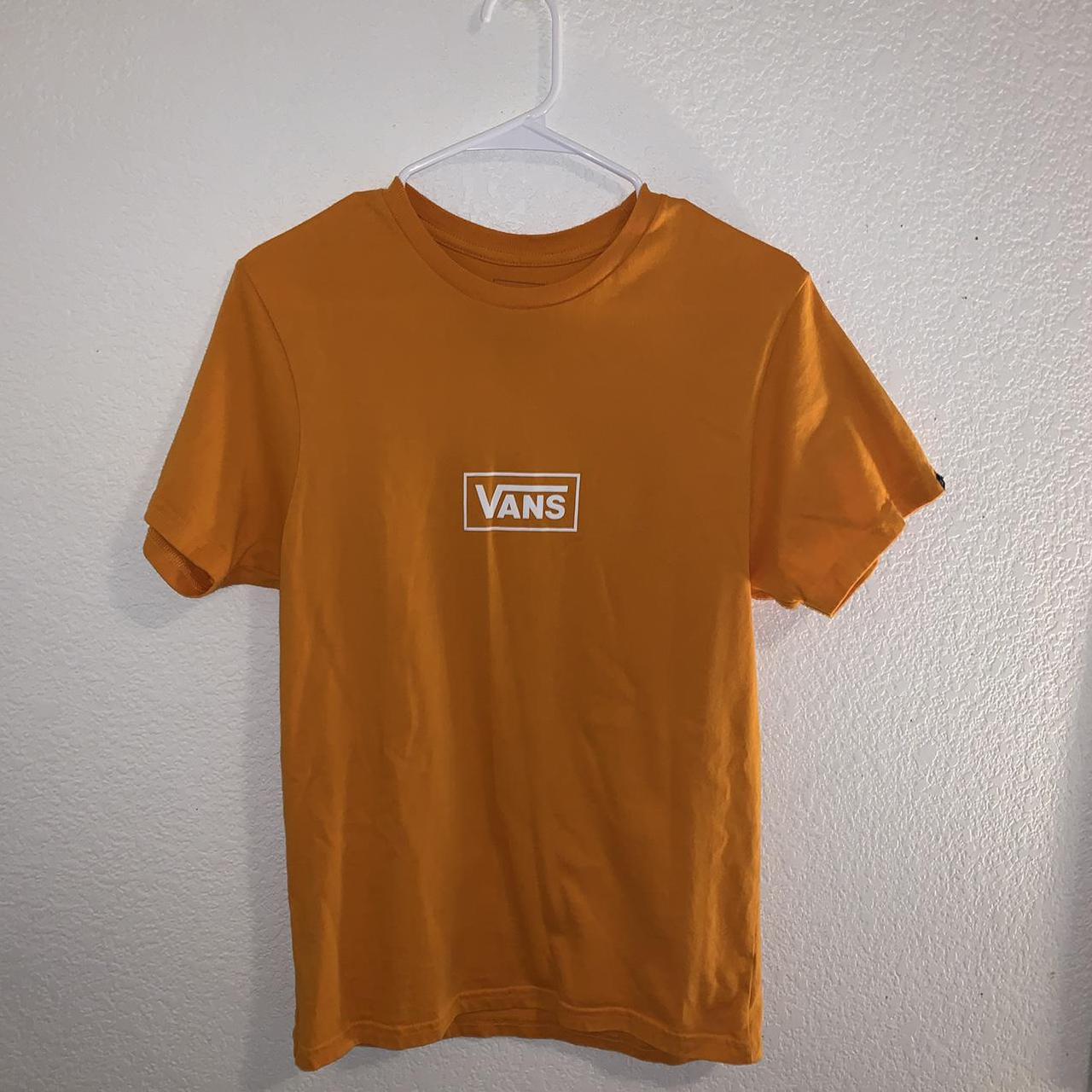 Orange Vans T-Shirt S with Small print front and... - Depop