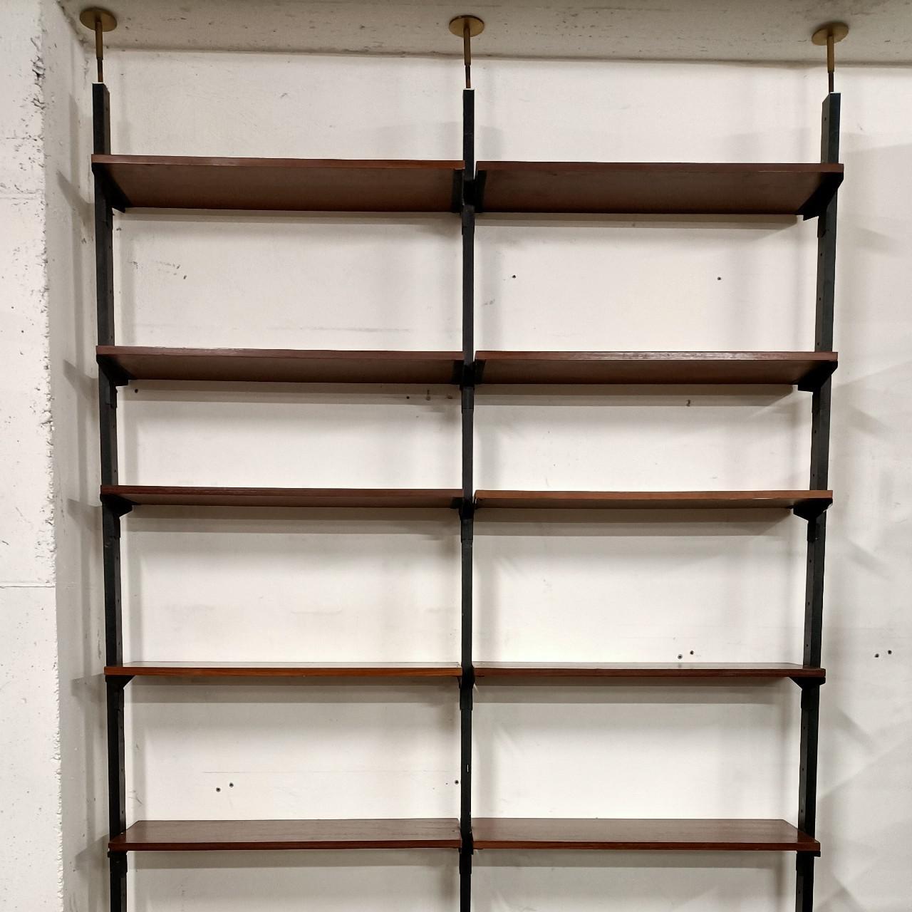 Libreria in teak cielo terra a due campate stile... - Depop