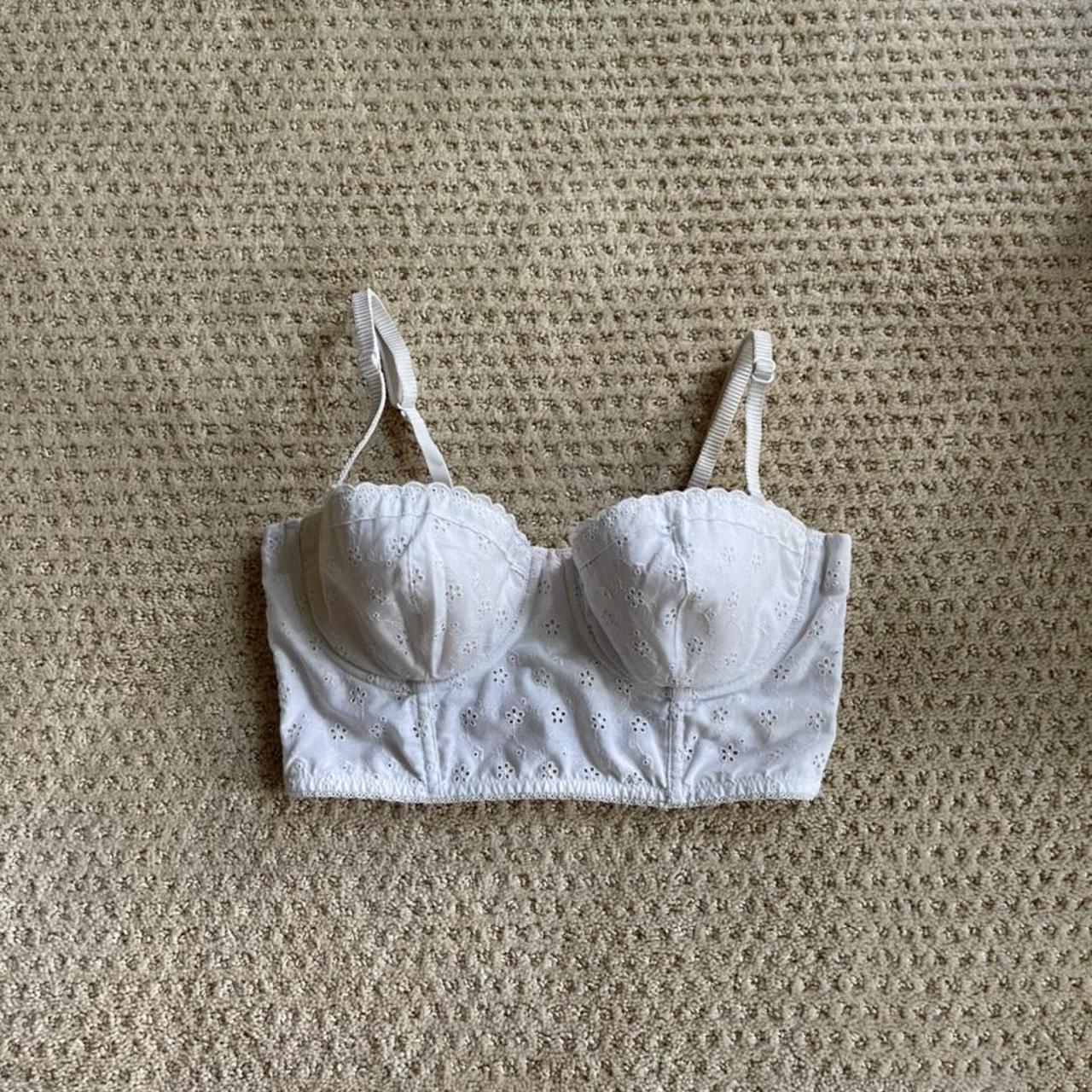 Aerie white eyelet bra / corset crop top. In great... - Depop