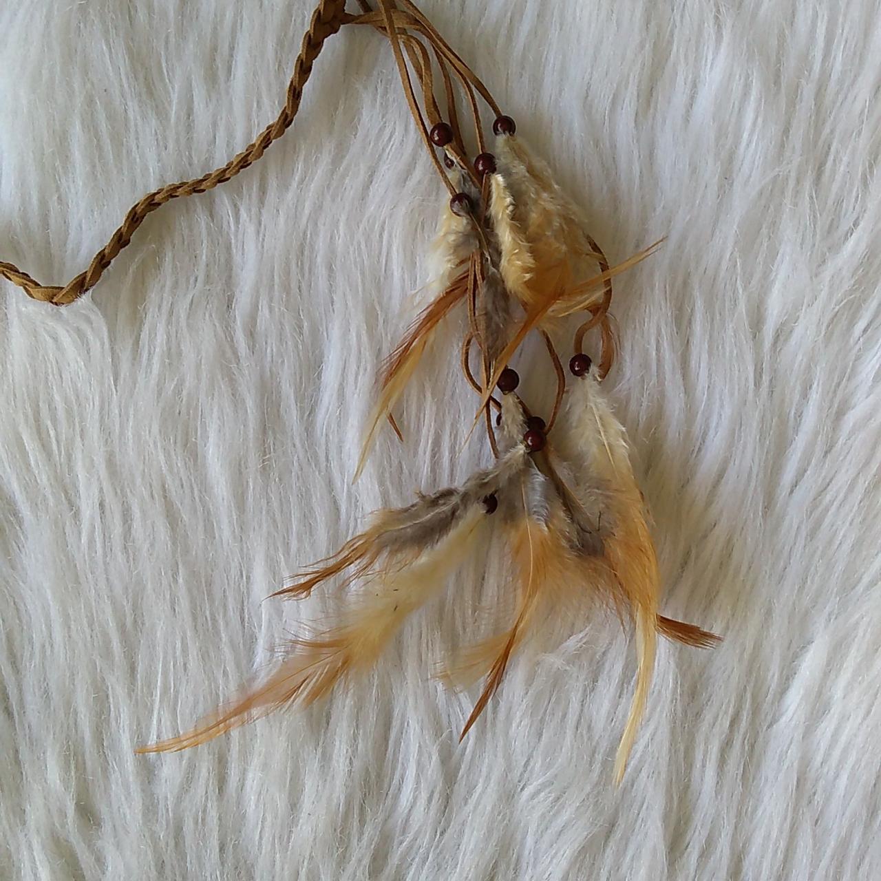 Native braided feather headband 🌿 Sadly feathers... - Depop