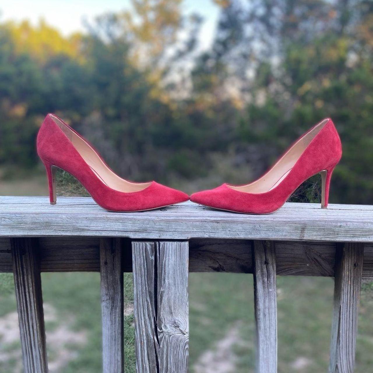 These Jessica Simpson beautiful suede red heels will... - Depop