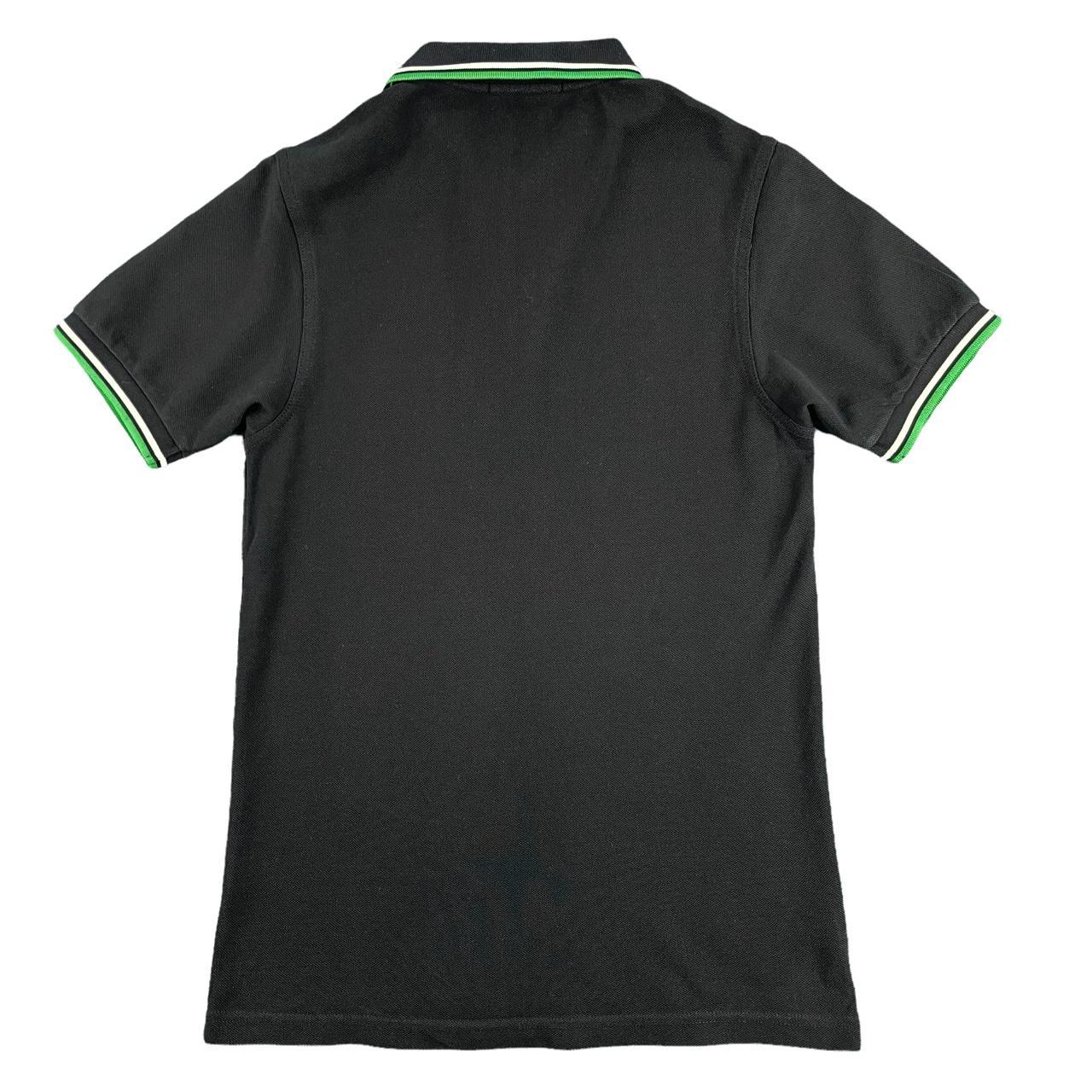 Vintage Fred Perry Black Polo Shirt with White &... - Depop