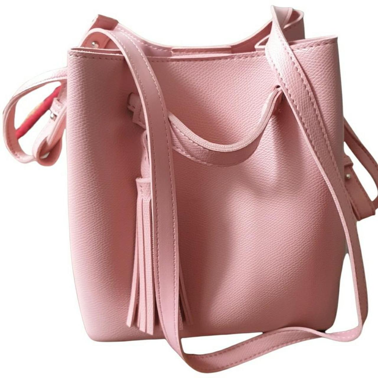 Miniso Pink Mini Bag with Shoulder Strap. Used a... - Depop