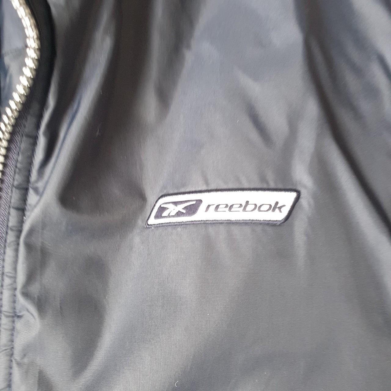Vintage Reebok shell navy quilted jacket. Size... - Depop