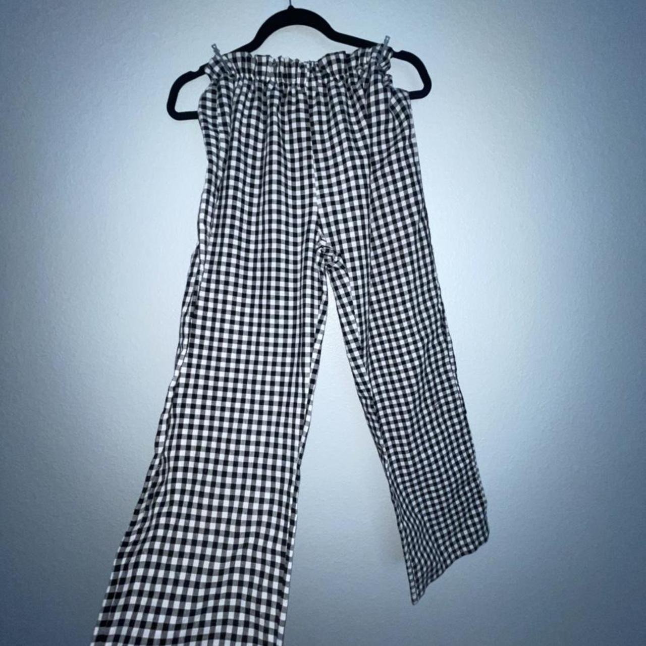 Checkered black and white pants - Depop