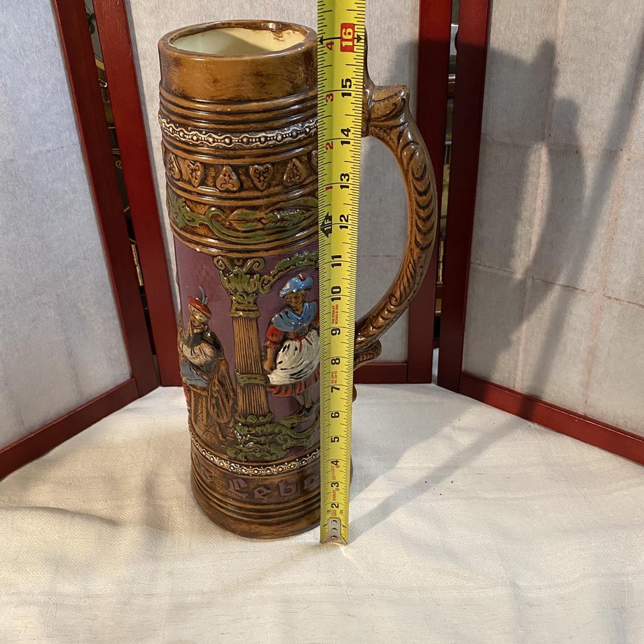 VINTAGE HOLLAND MOLD CERAMIC BEER STEIN 3.5 LITER 15... - Depop