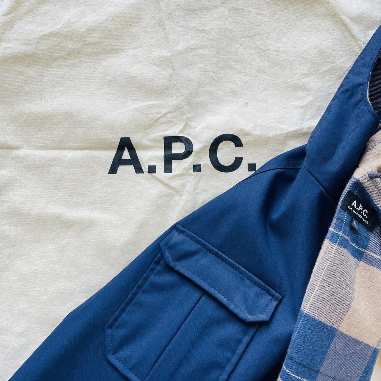 APC Men's Navy Parka, Size M. RRP $750. Selling for... - Depop