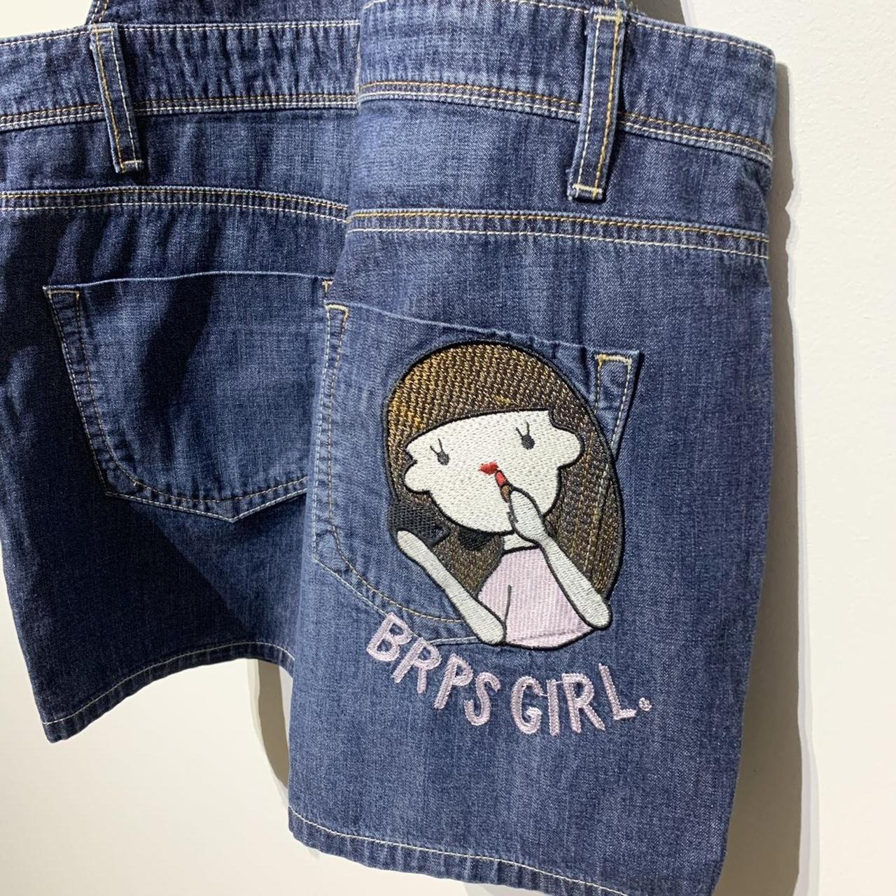 Short overalls with cute patch on back pocket... - Depop