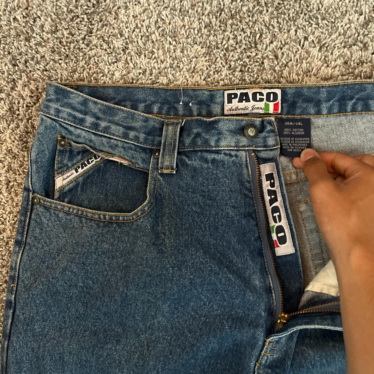 vintage baggy PACO blue jeans 36w 34 inseam dm me... - Depop