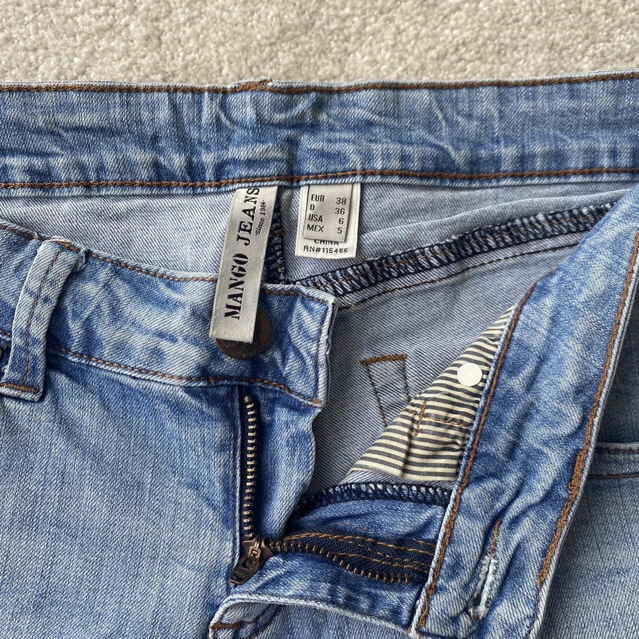 Mango low rise denim shorts. Worn but good... - Depop
