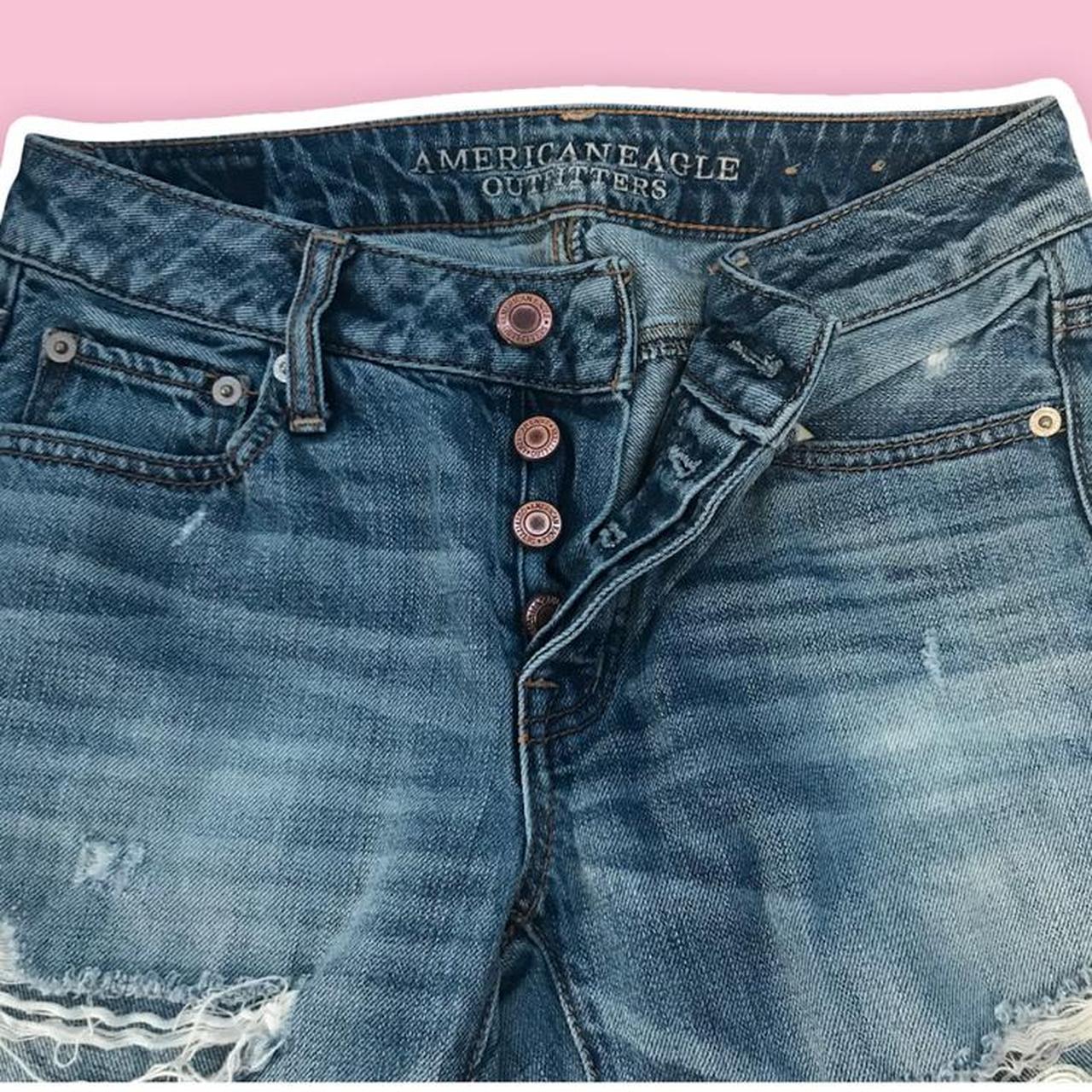 American Eagle Outfitters Womens Blue And White Jeans Depop