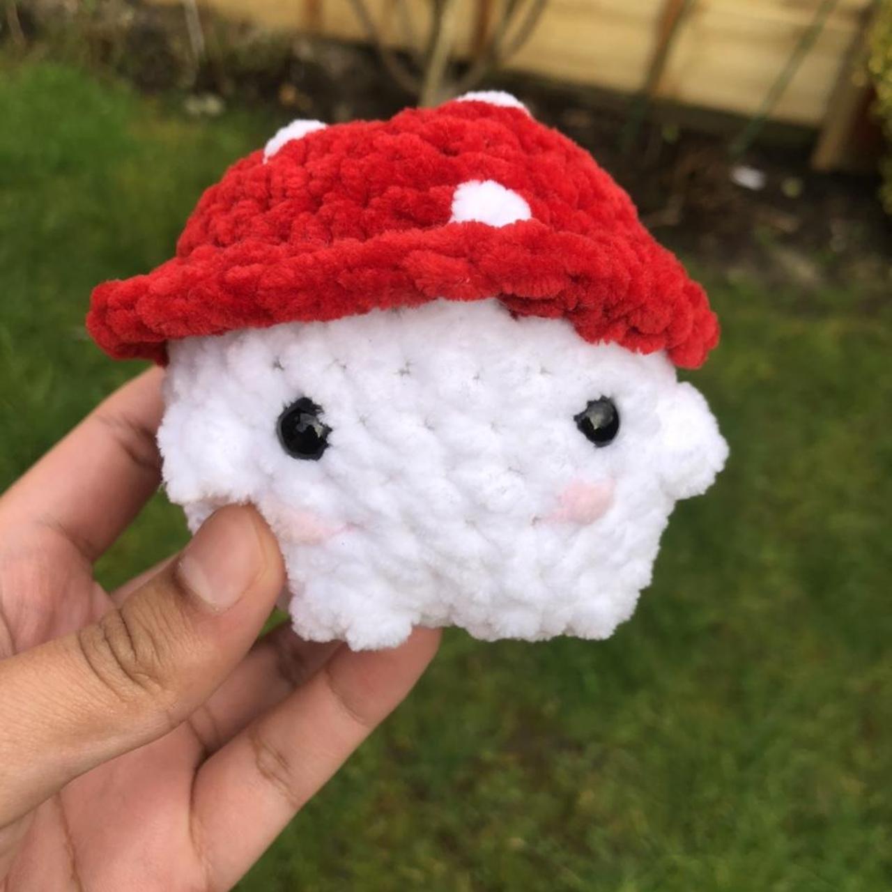 HANDMADE CROCHET CHONKY MUSHROOM PLUSH Made using a... - Depop