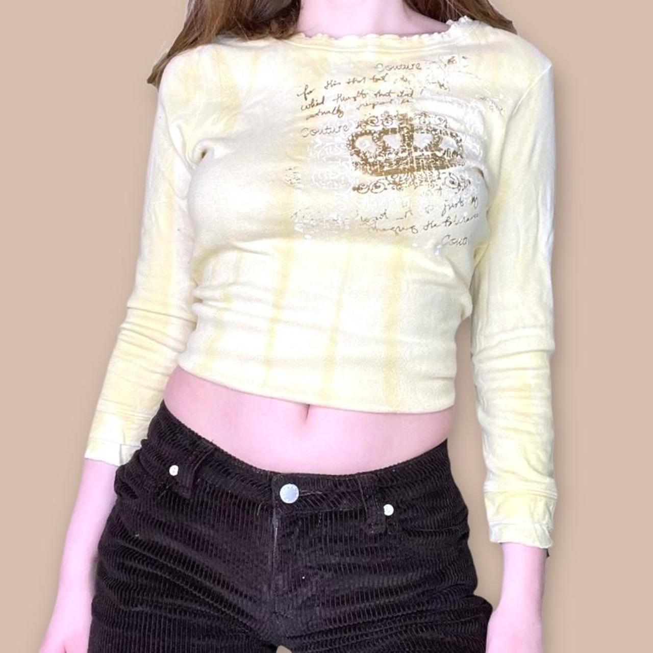 Y2K Yellow Baroque Top Brand: Emerald Size:... - Depop